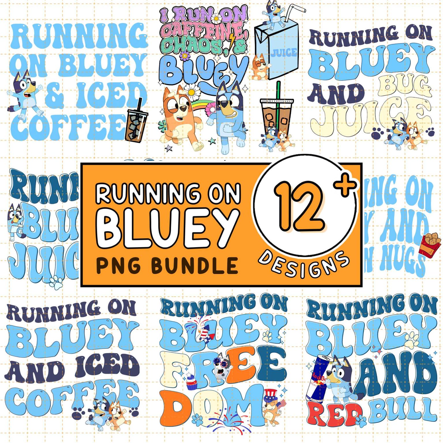 Bluey Running Png, Bluey Friends Instant Download Png, Bluey Mum Dad ...
