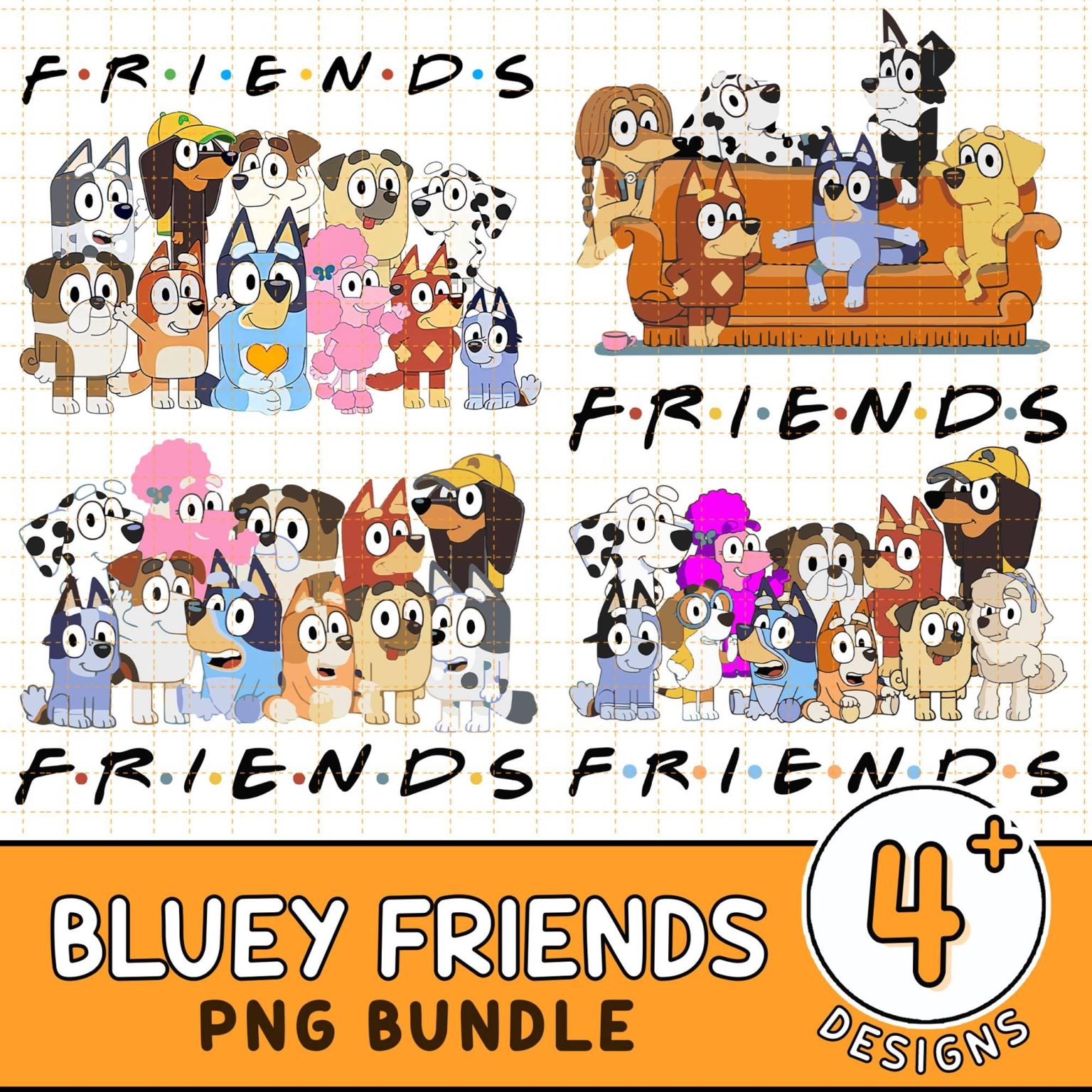 Bluey Friends Png, Bluey Friends Instant Download Png, Bluey Mum Dad ...