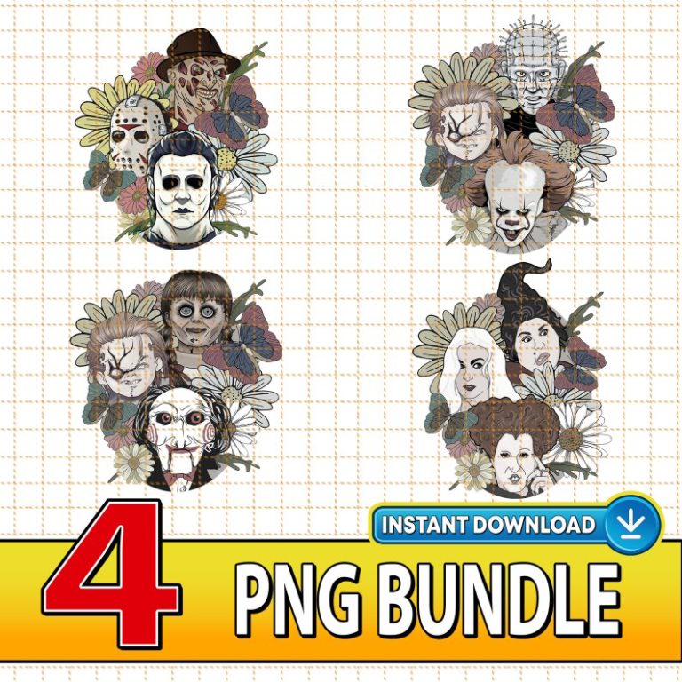 Halloween Floral | Horror Png Bundle | Digital Download Horror Movie ...
