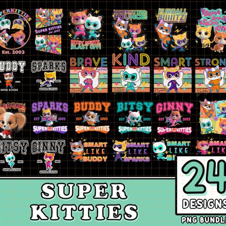 SuperKitties 24 Design Bundle Png | SuperKitties Png | Super Cat Png ...