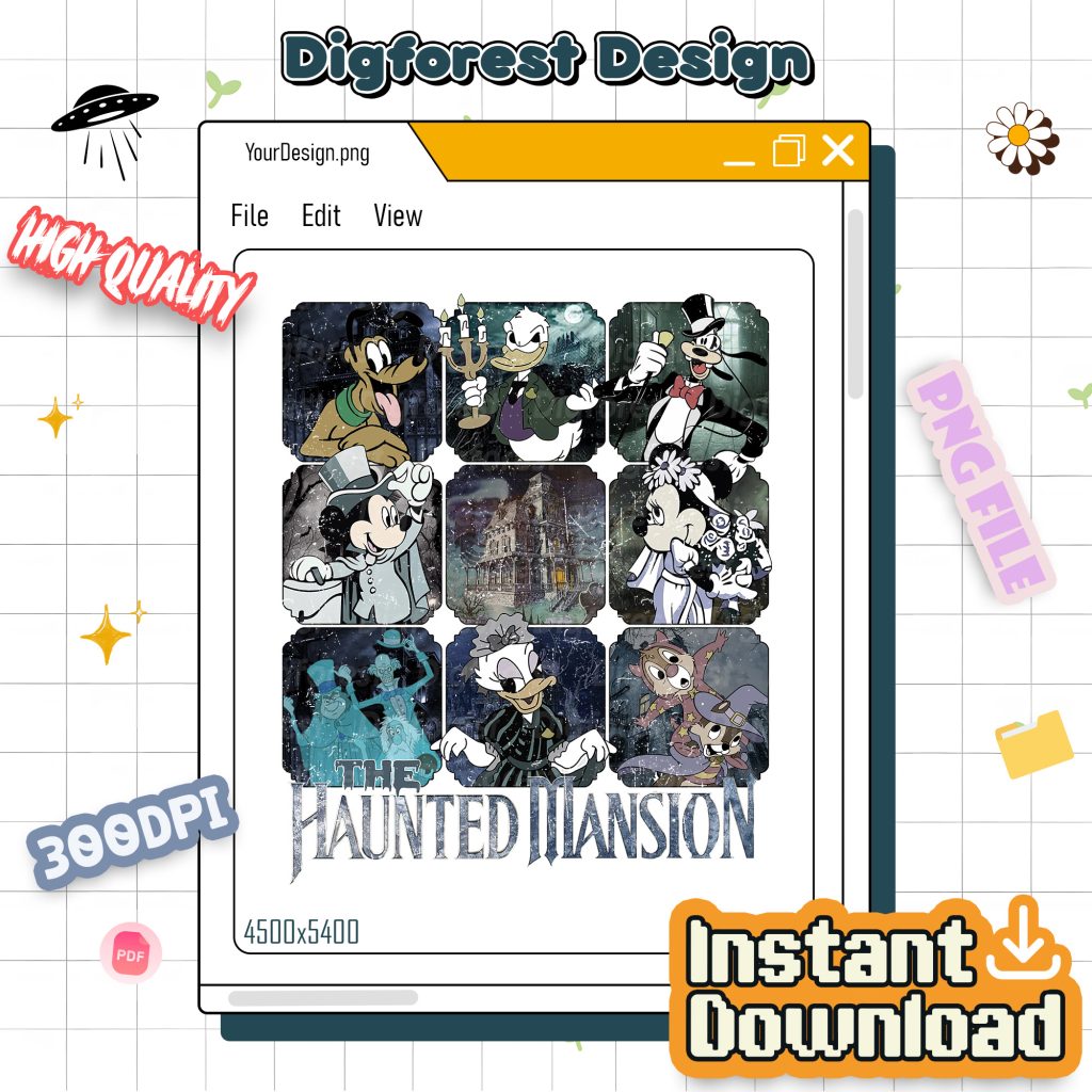 The Haunted Mansion PNG, Mickey Haunted Mansion Print, Not-So-Scary ...