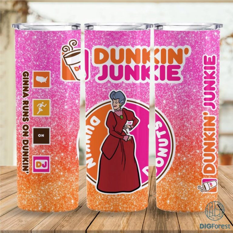 ‎Disney Lady Tremaine Dunkin Junkie Png Tumbler Wrap | Villains Dunkin ...