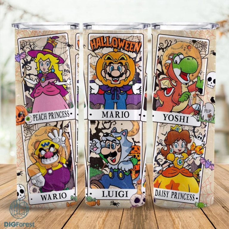 Digital Download | Mario Halloween 20oz Skinny Tumbler Wrap | Mario ...