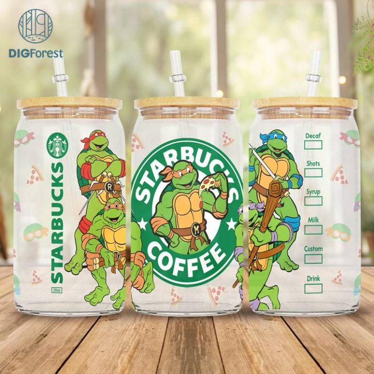 Ninja Tumbler Wrap Sublimation, Turtles Glass Wrap Png, Ninja Digital ...