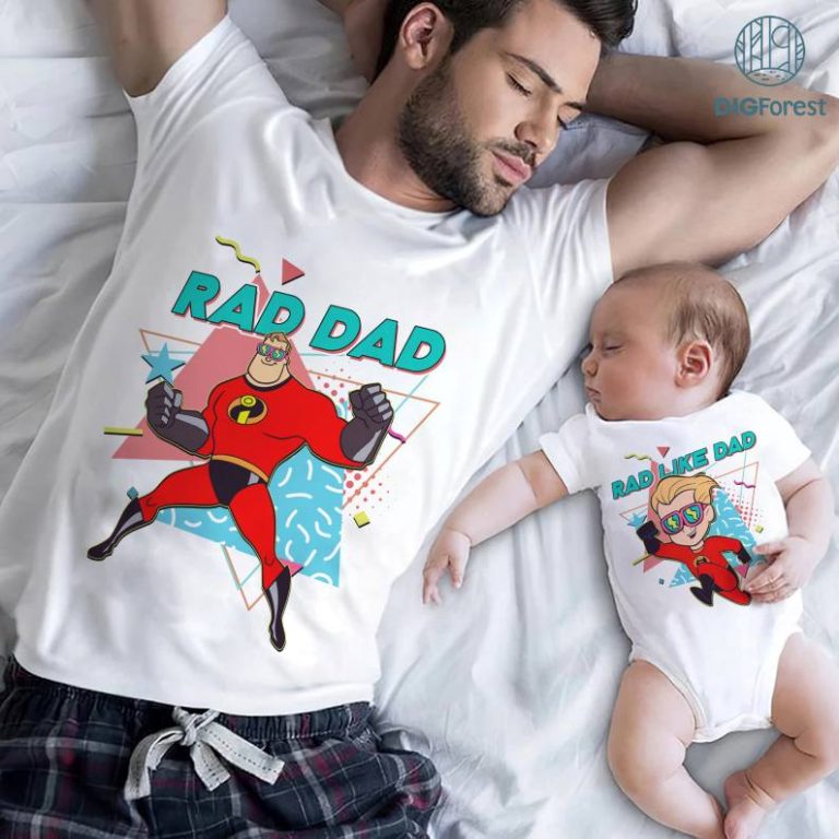 Disney Bob Parr and Dash Parr Png, Rad Dad, Rad Like Dad Father's Day ...
