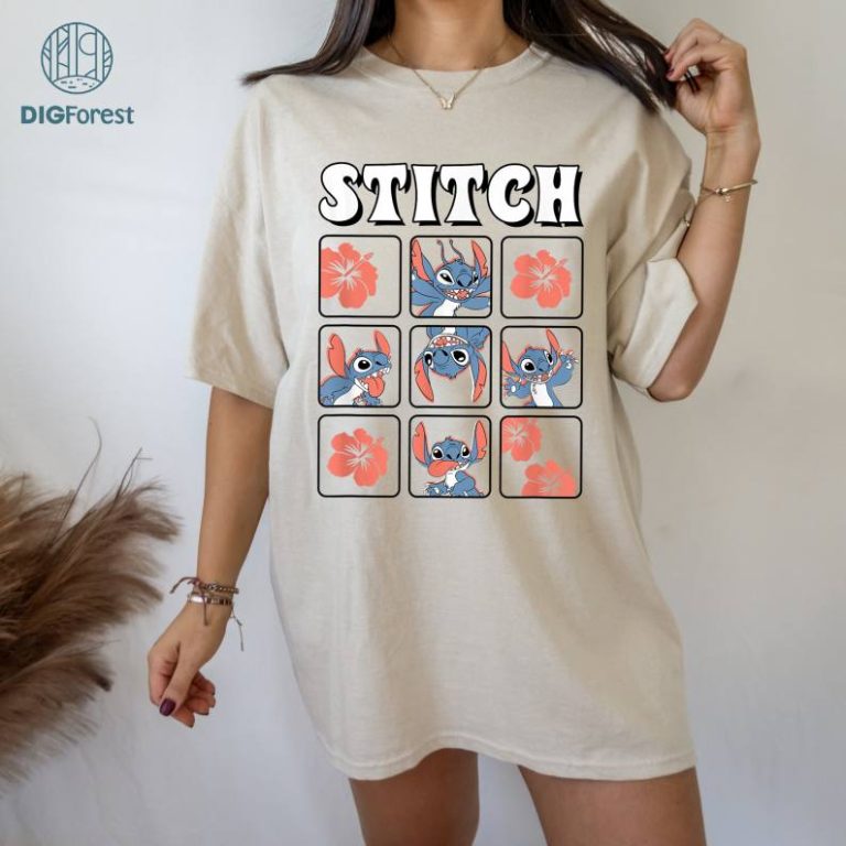 Disney Lilo & Stitch Moods Floral Sublimation Png | Stitch Emotions Png ...