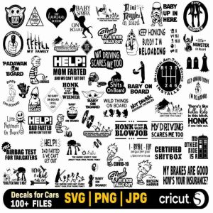 Car Decal Bundle Png Files, Car Sticker Svg, Car Window Decals Svg, Car ...