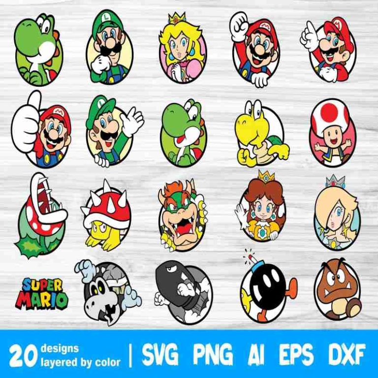 20 Designs Super Mario Bundle Png Files, Super Mario Bros Png, Mario ...