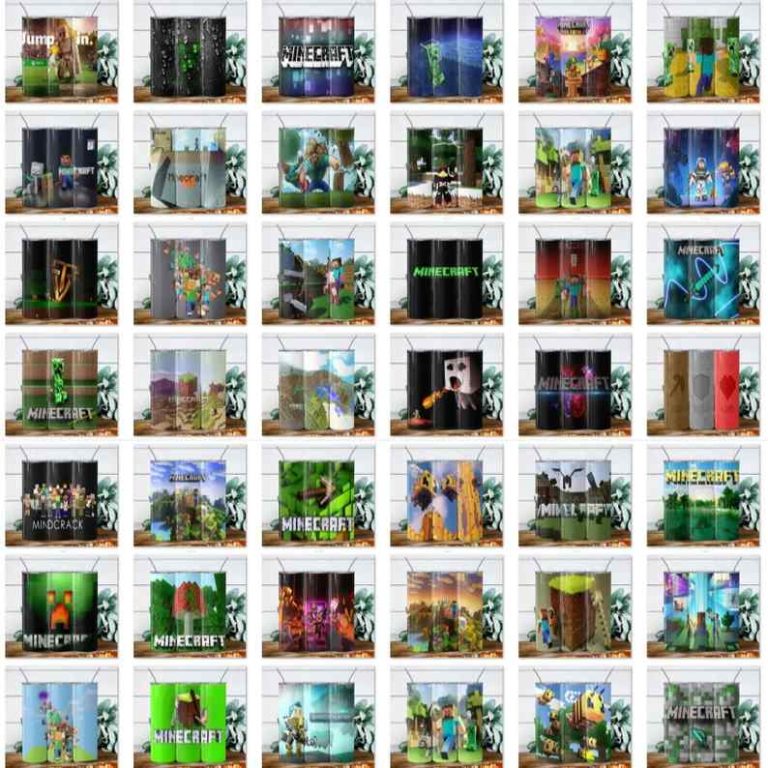 45+ Minecrafter Tumbler Wrap Bundle | 20 oz Skinny Tumbler PNG Image ...