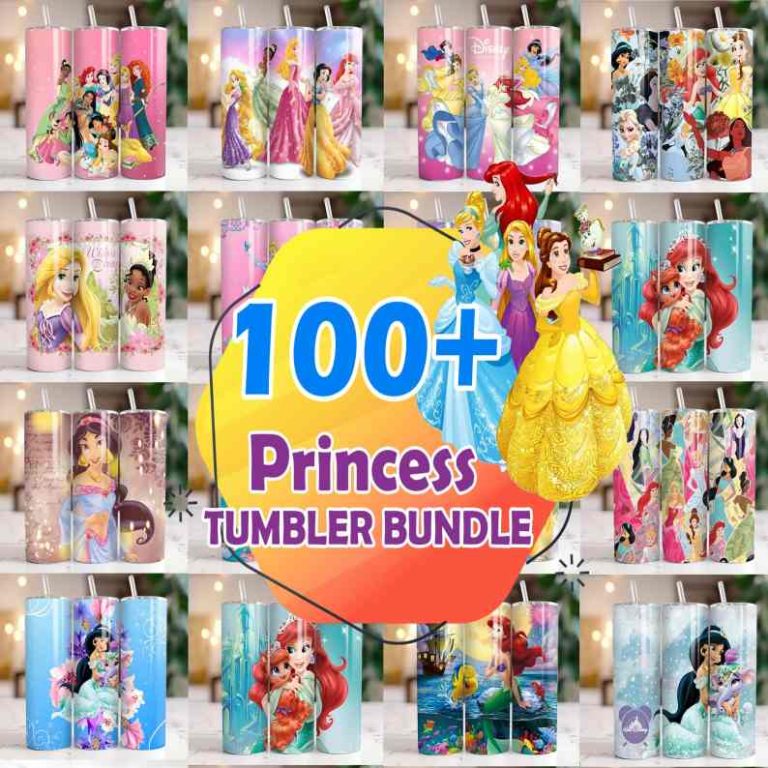 100+ Disney Princess Tumbler Wrap Bundle | 20 oz Princess Tumbler PNG ...