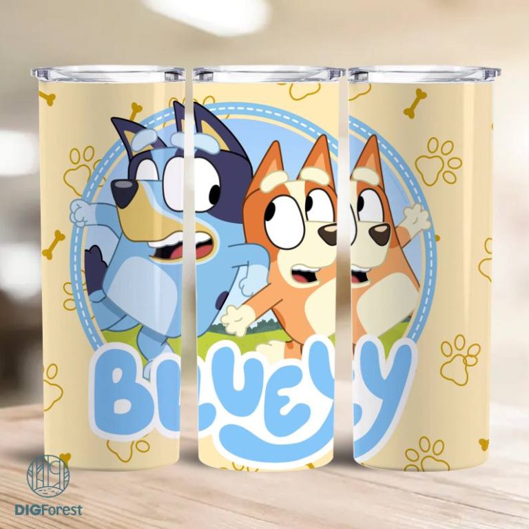 Bluey Bingo 20oz Skinny Tumbler Wrap, Bluey Tumbler Wrap Png ...