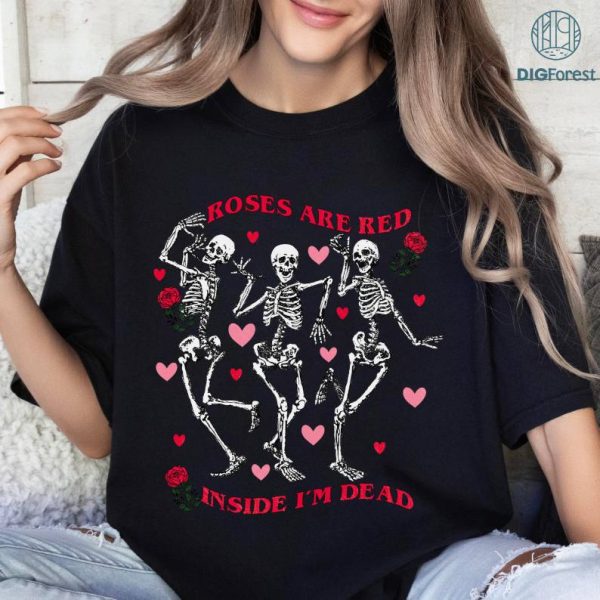 Skeleton Valentines Day PNG,Funny Valentine Shirt,Dancing Skeleton ...