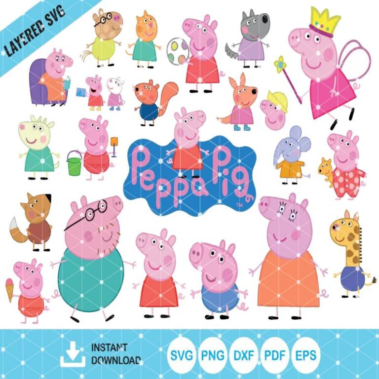 MEGA Peppa Pig Svg, Bundle Layered SVG, Layered and Instant ...