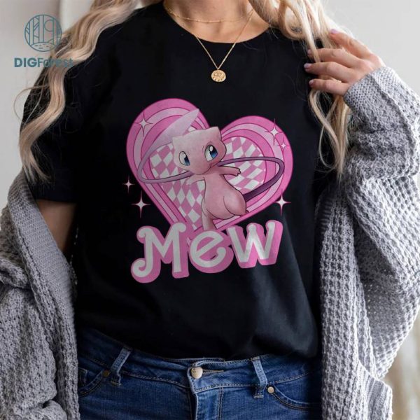 PKM Mew Pink Doll Heart Style PNG| Mew Sweatshirt | Pocket Monsters ...