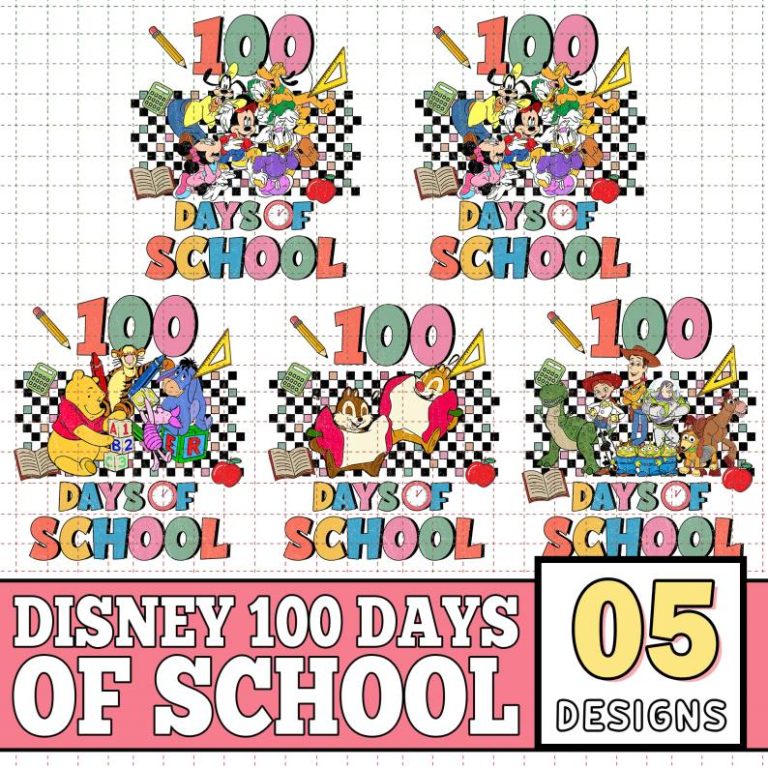 Disney 100 Days Of School Bundle Png, Disneyland 100 Days Of School PNG ...