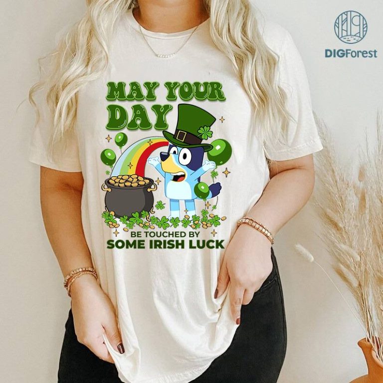 Bluey Happy St Patrick's Day PNG, Bluey Bingo Patrick's Day, Bluey ...