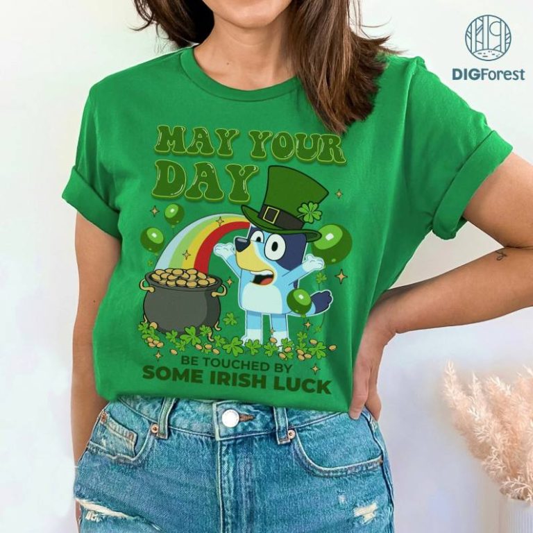 Bluey Happy St Patrick's Day PNG, Bluey Bingo Patrick's Day, Bluey ...