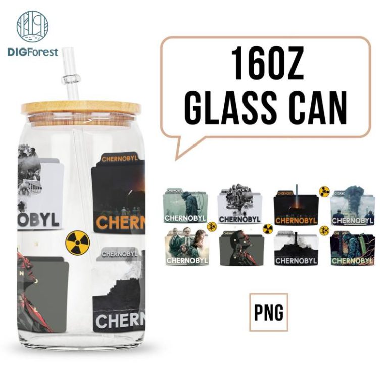 Chernobyl TV Series 16oz Glass Can PNG, Glass Can 16oz Chernobyl TV ...