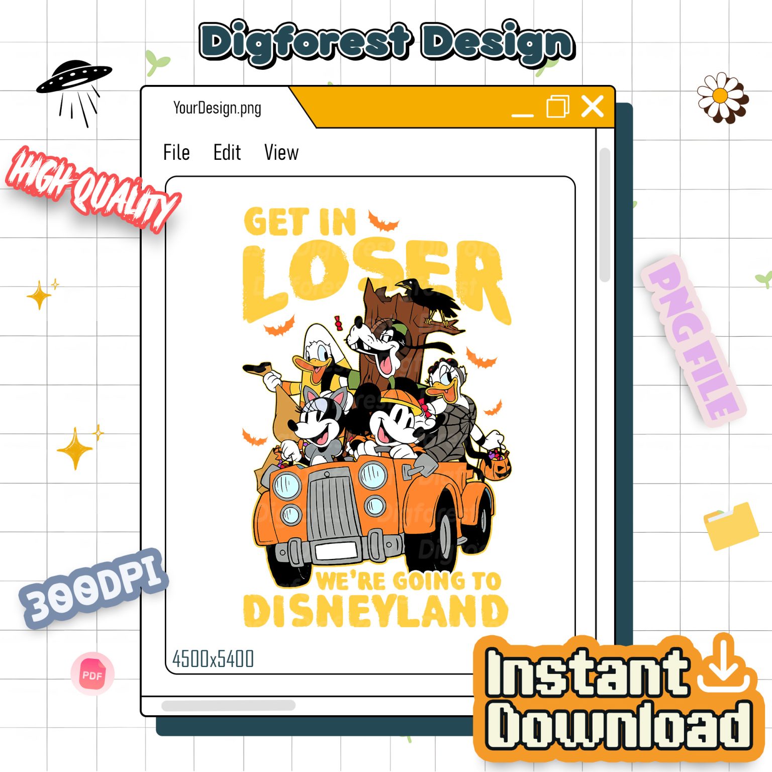 Disney Mickey & Friends Halloween PNG – Get In Loser We’re Going to ...