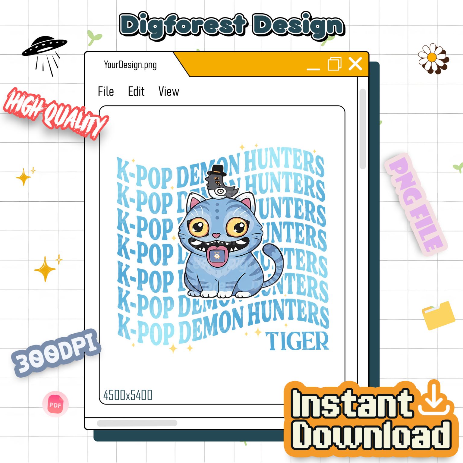 Kpop Demon Hunters Tiger PNG – Derpy the Tiger And Bird, Hunters Tiger ...